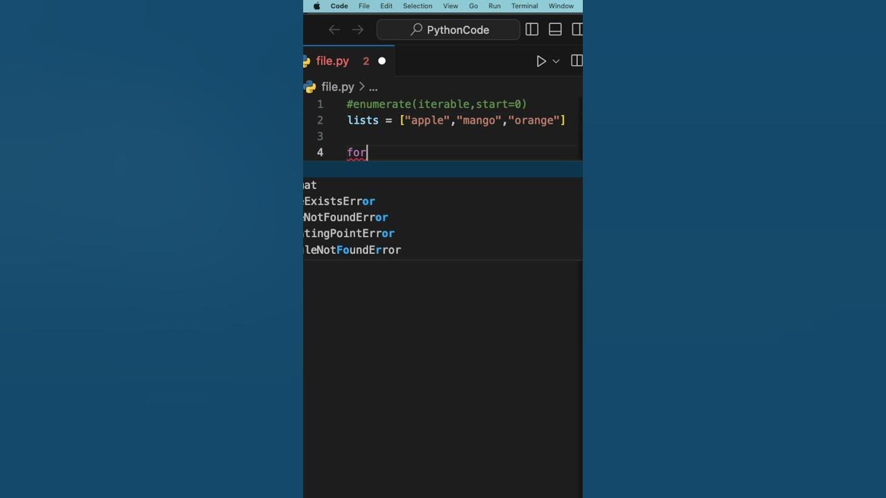 Python Tips And Tricks Enumerate Function Coding Tech Python Shorts Youtube 