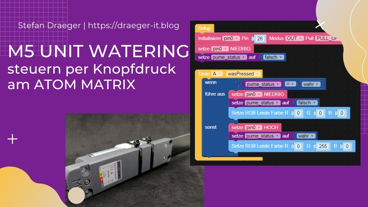 M5 UNIT Watering .- steuern per Knopfdruck am ATOM Matrix - YouTube
