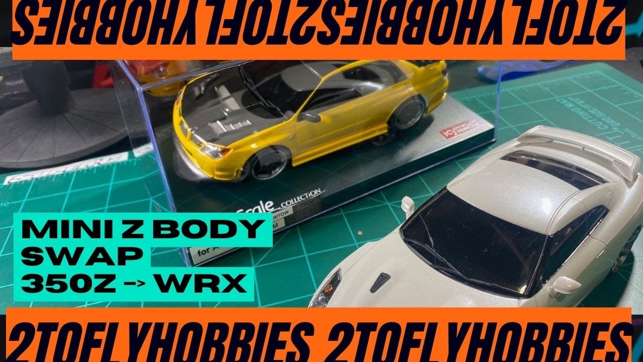 Mini-Z Body Swap- 350Z to a WRX - YouTube