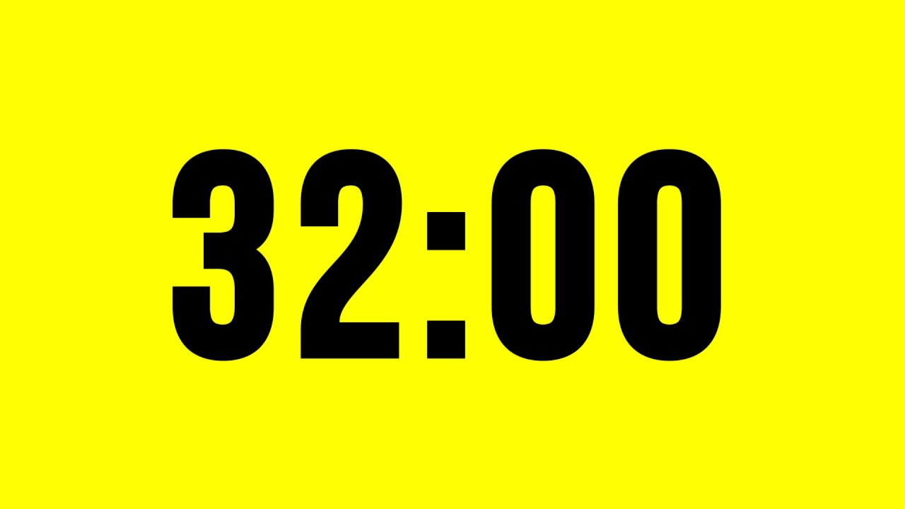 32 Minute Timer Countdown No Music With Alarm - YouTube