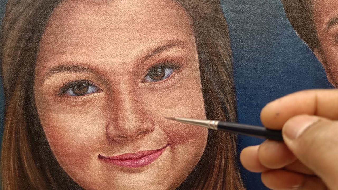 PORTRAIT PAINT OIL ON CANCAS one layer painting - YouTube