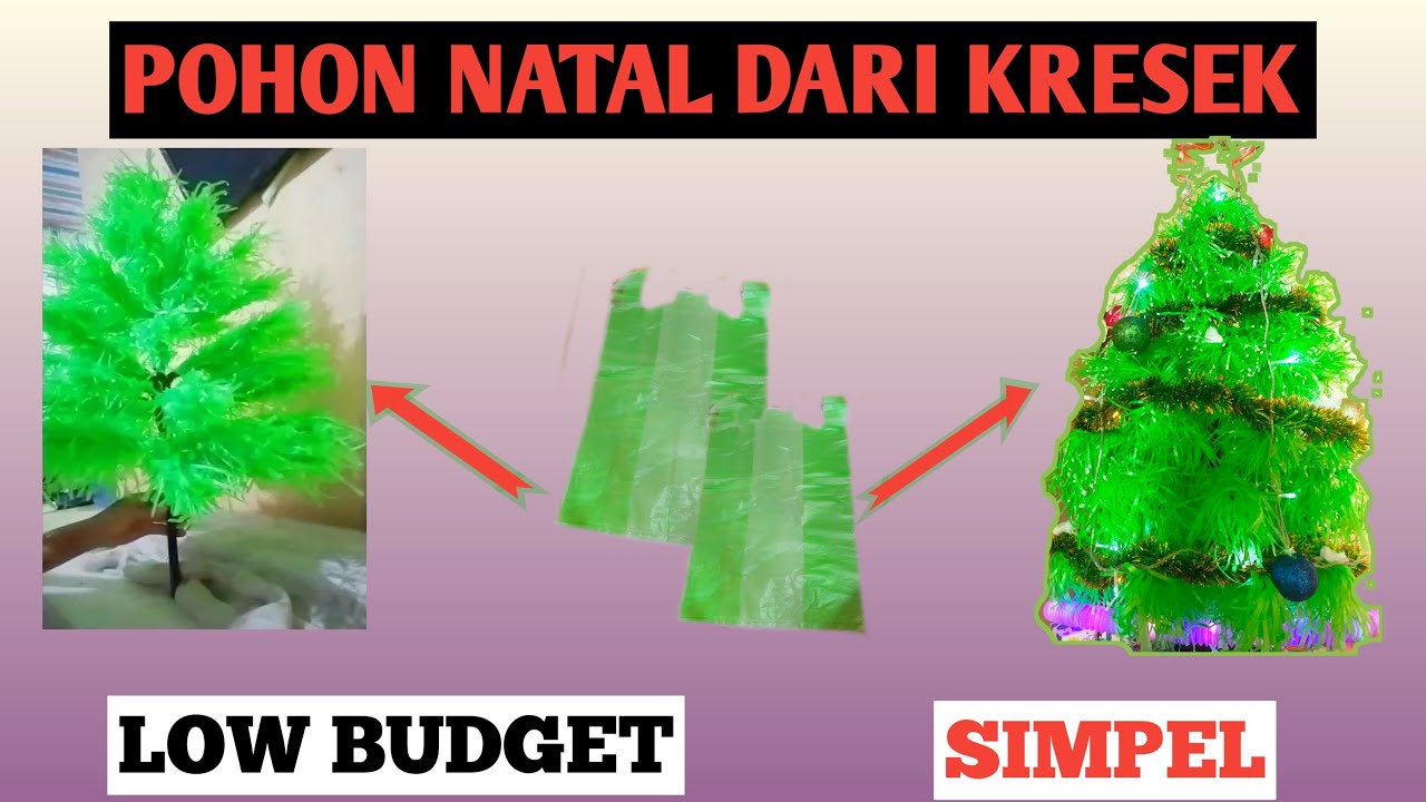 DIY cara membuat pohon natal dari plastik kresek || how to make ...