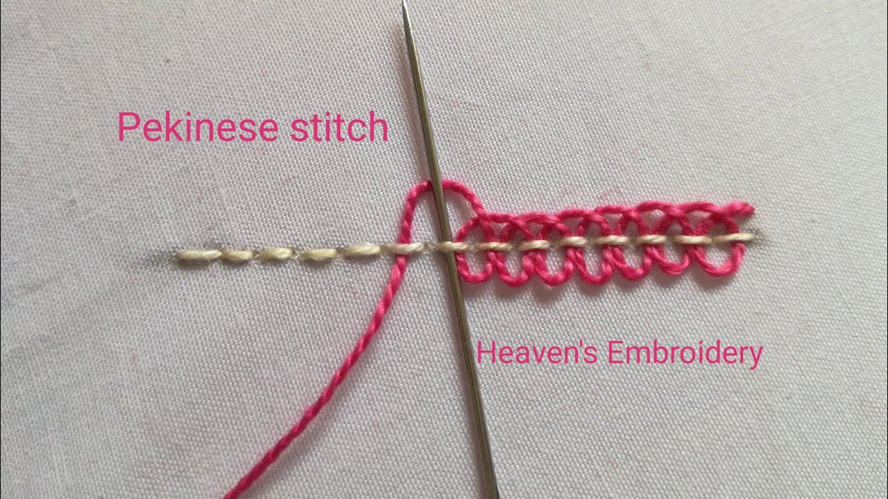 Pekinese Stitch | Interlaced back stitch |Basic hand embroidery craft ...