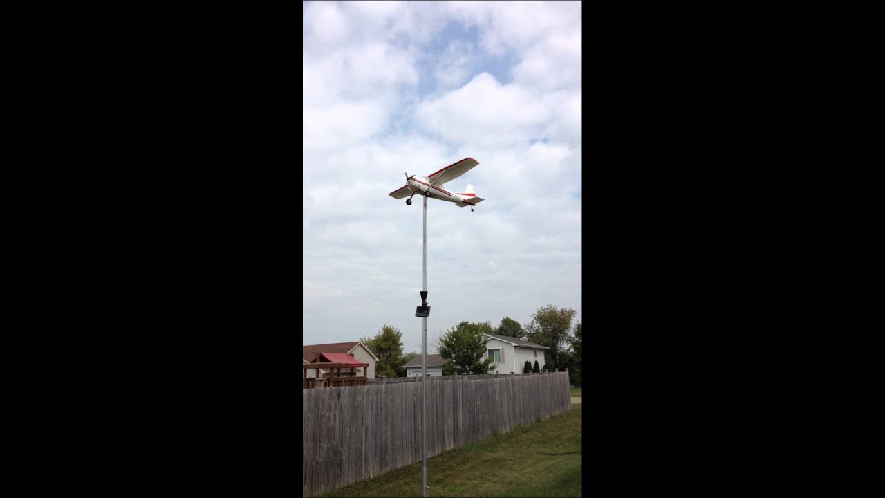 Aerosky 182 RC plane made into a weather vane - YouTube