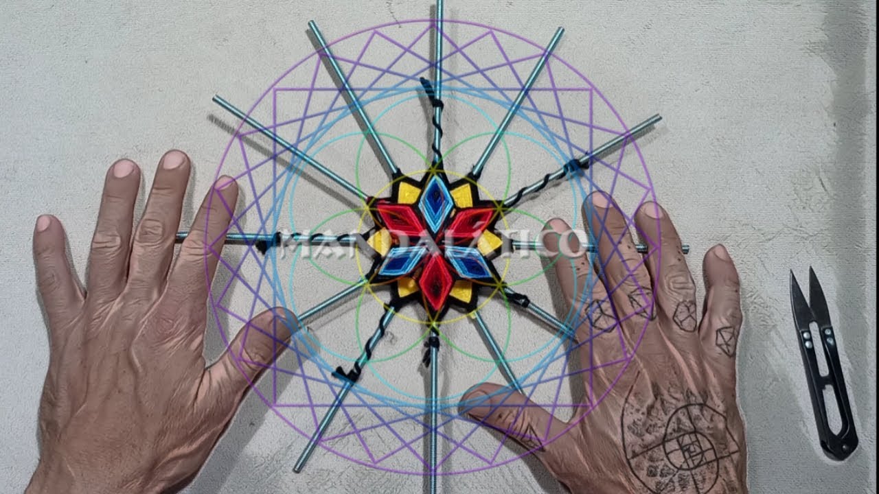 Parte 3 tutorial mandala 12 pontas, unindo as bases. #mandalatico # ...