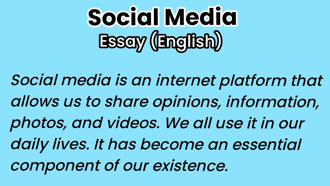 Essay on Social Media in English | Social Media Essay | Social Media ...