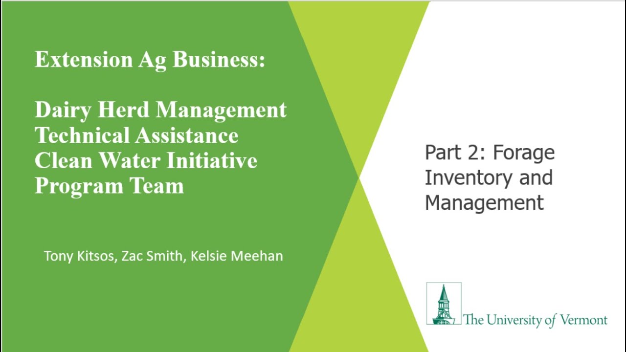 Dairy Herd Management Technical Assistance Clean Water Initiative ...