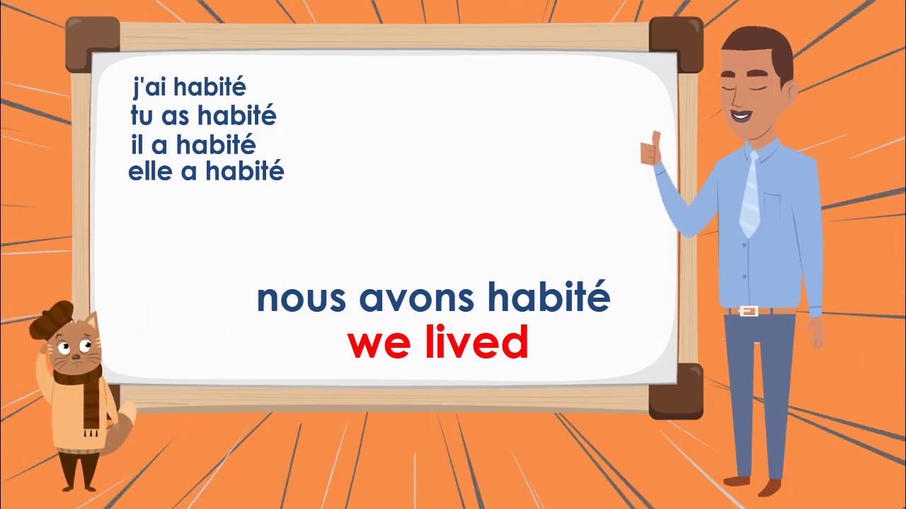 Le Verbe Habiter Au Passé Composé To Live Compound Tense French Conjugation Youtube