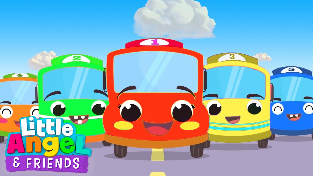 Ten Little Buses - From Wheels On The Bus | Little Angel And Friends ...