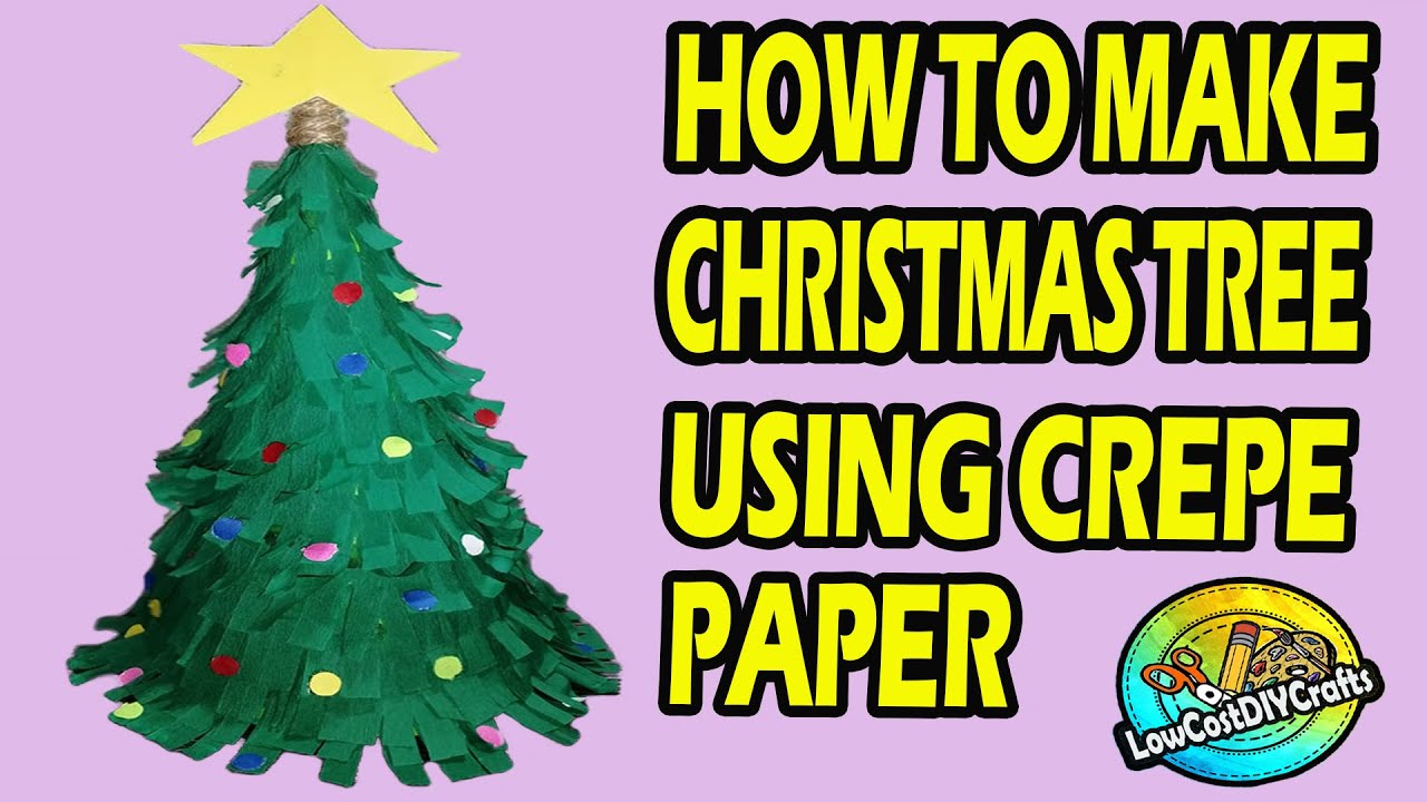 How to make a Christmas Tree using Crepe Paper || DIY Xmas Tree using ...