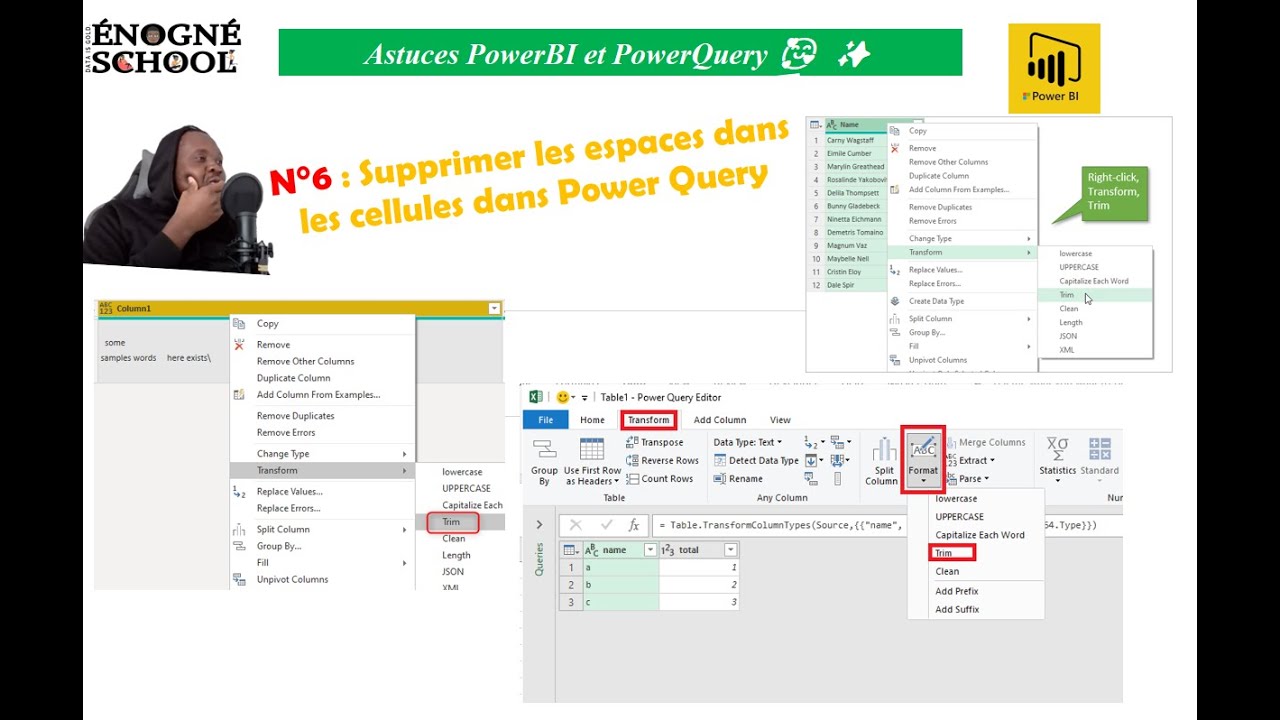 Astuce Power Query N 6 Supprimer Les Espaces Dans Les Cellules Dans Astuce Power Query N 6 Supprimer Les Espaces Dans Les Cellules Dans