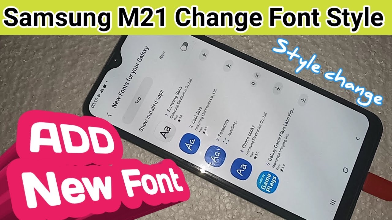 Samsung galaxy m21 change font style // How to change font style - YouTube