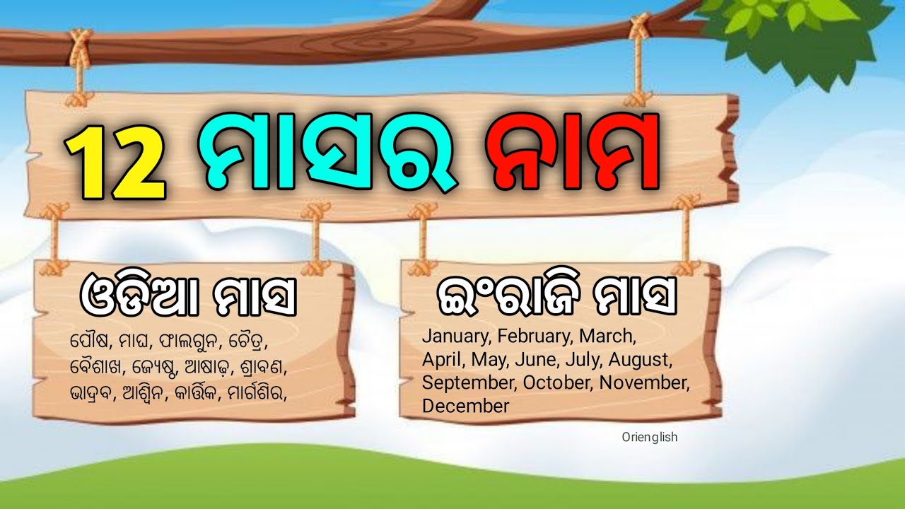Names of odia months || 12 names of odia months || odia bara masa ...
