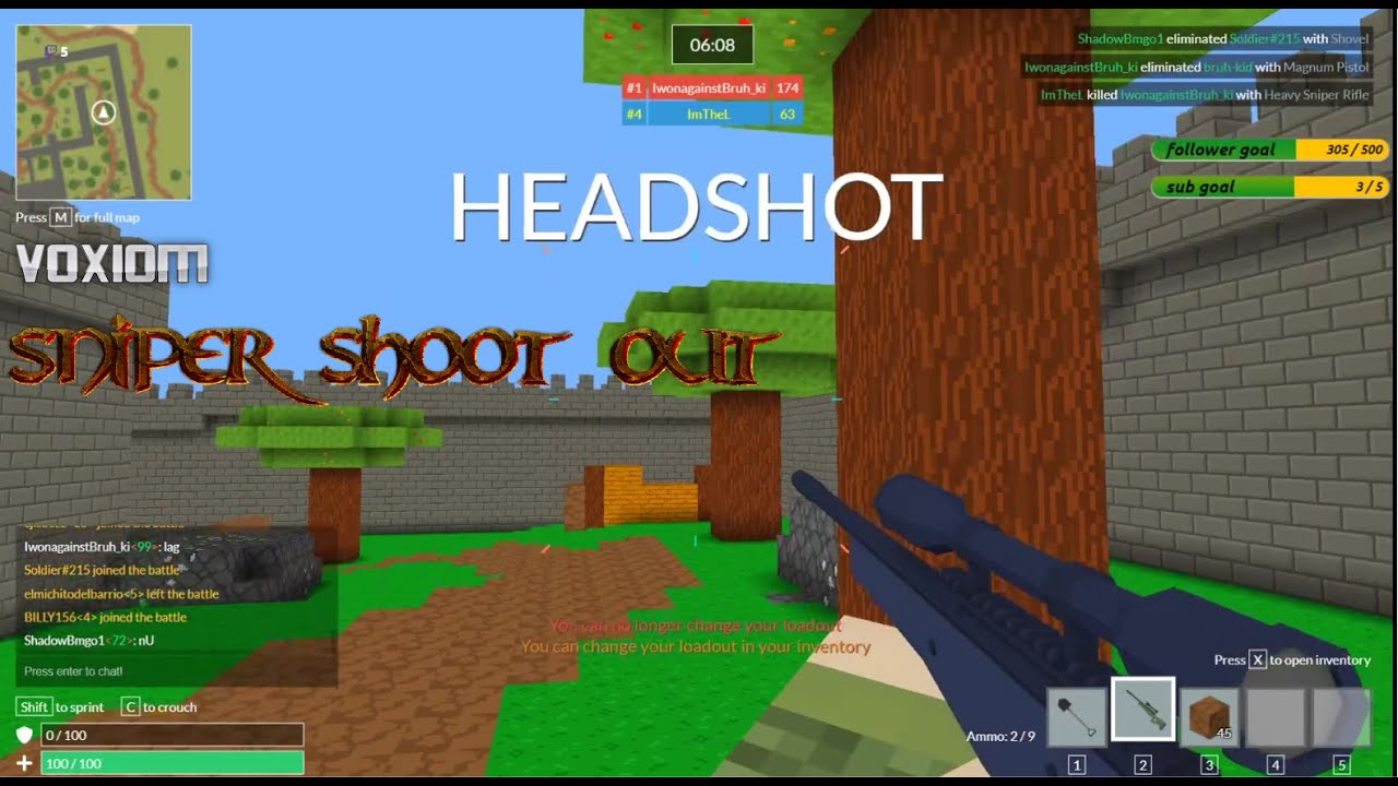 voxiom.io sniper shoot out in free for all - YouTube
