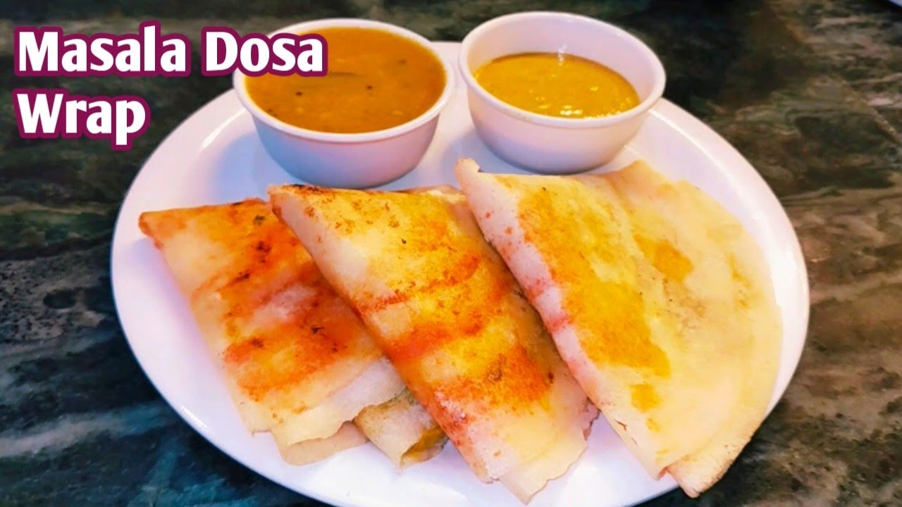 Dosa Wrap Recipe | 4 in 1 Masala dosa Recipe | How to make Dosa wrap ...