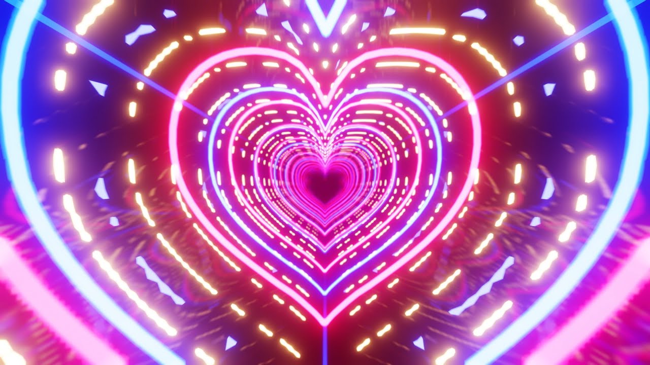 neon heart loop background - YouTube