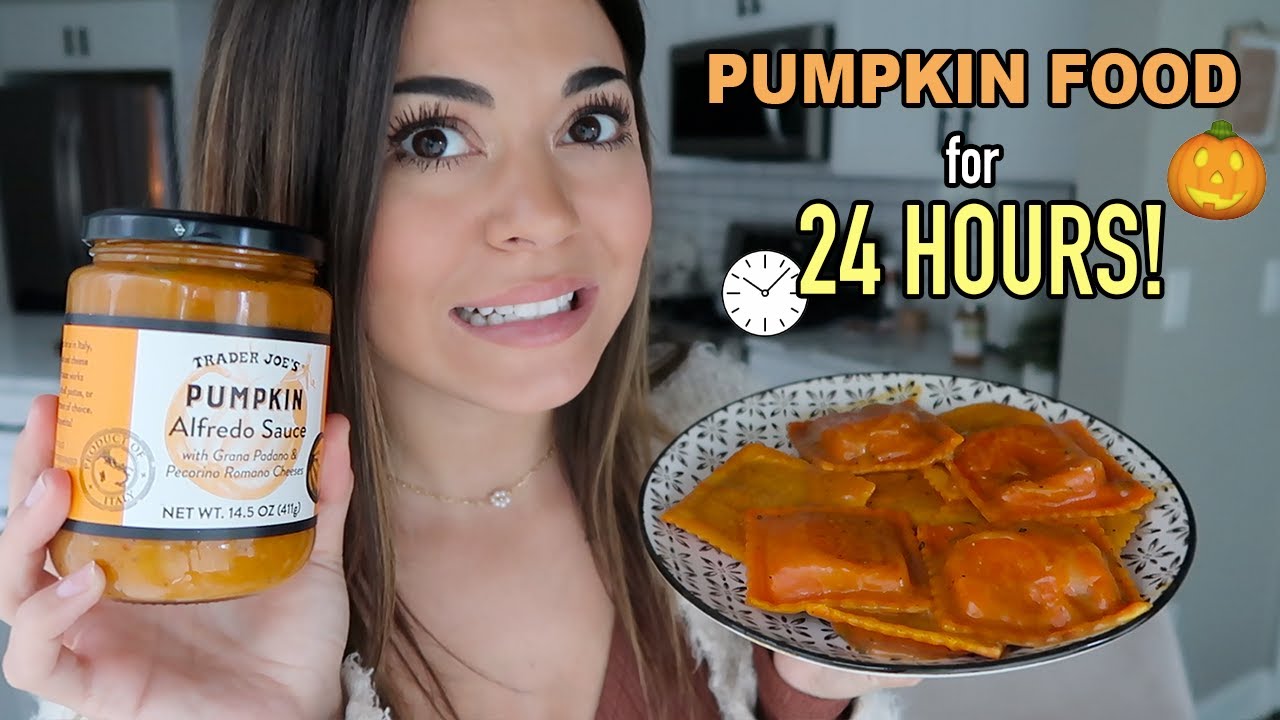 I only ate PUMPKIN flavored FOODS for 24 HOURS | Steph Pappas - YouTube