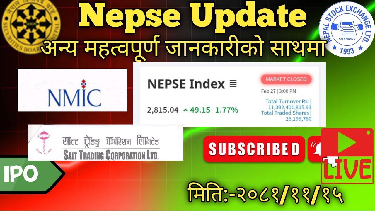 Nepse Update and other important information 🙏 - YouTube