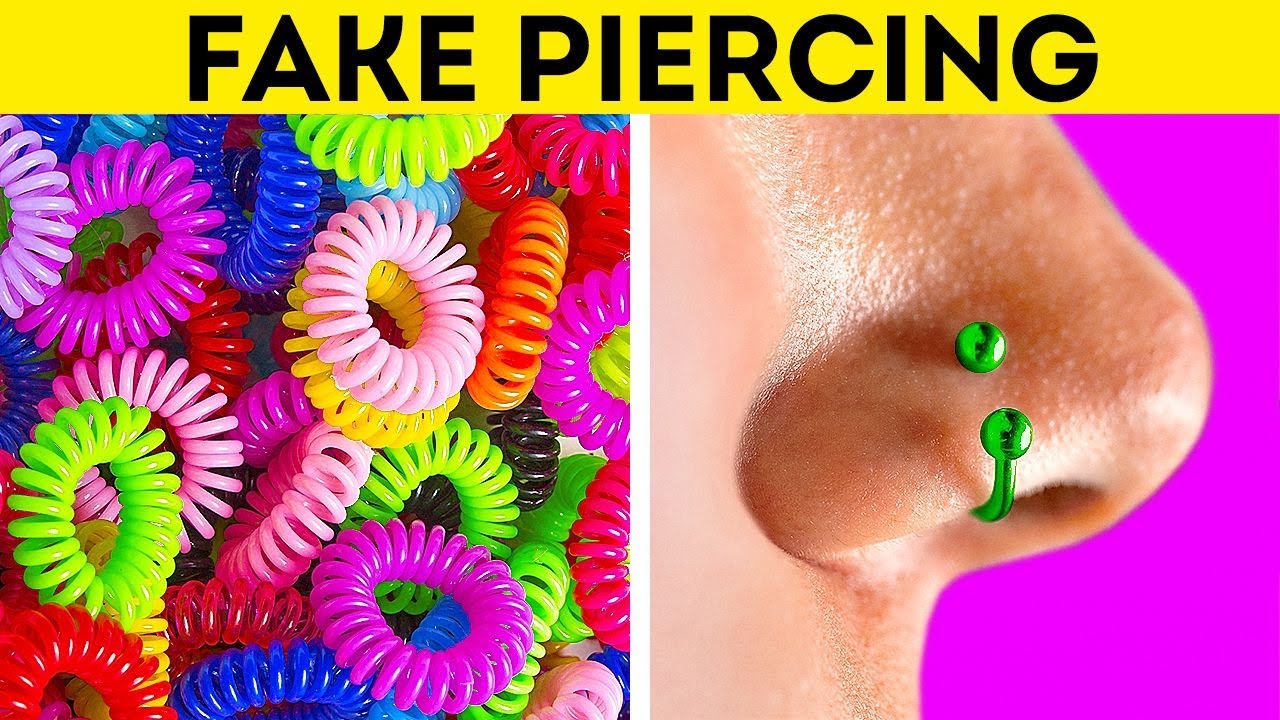 DIY FAKE PIERCINGS || CRAZY BUT FUNNY DIY IDEAS AND HACKS - YouTube