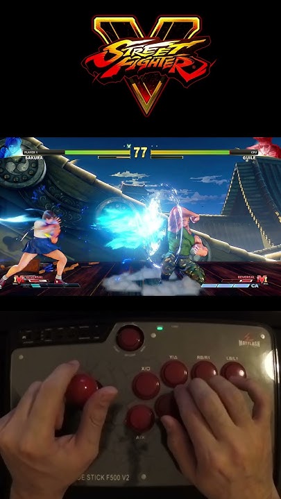 Adapting to Street Fighter V Controls! Sakura vs Guile | Arcade Stick Gameplay #shorts #sakura # ...