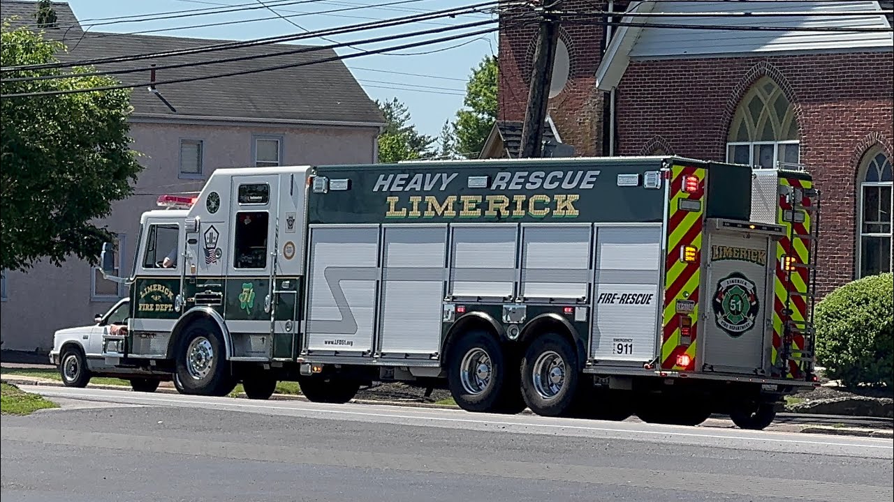Limerick Fire Dept. Rescue 51 Responding to a Technical Rescue with ...