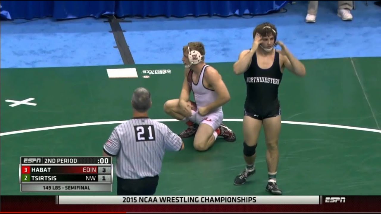 2015 NCAA 149 lb Semi Final: Dave Habat (BORO) v Jason Tsirtsis ...
