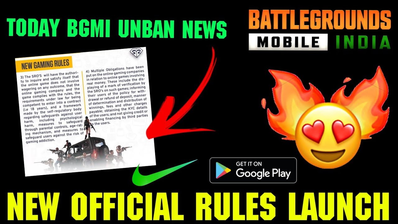 🤞😍New Official Rules released | Online games | Bgmi Unban news | bgmi ...
