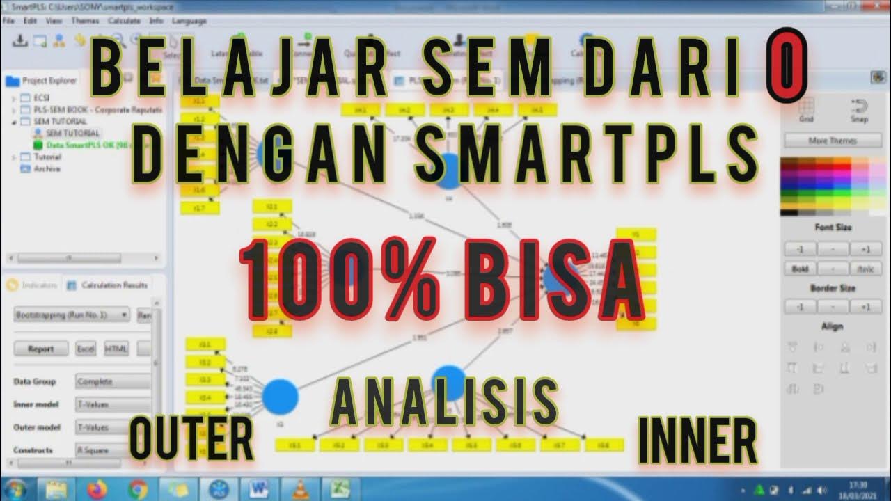 Tutorial SEM dengan SmartPLS dan Analisis Inner dan Outer nya (Basic) - YouTube