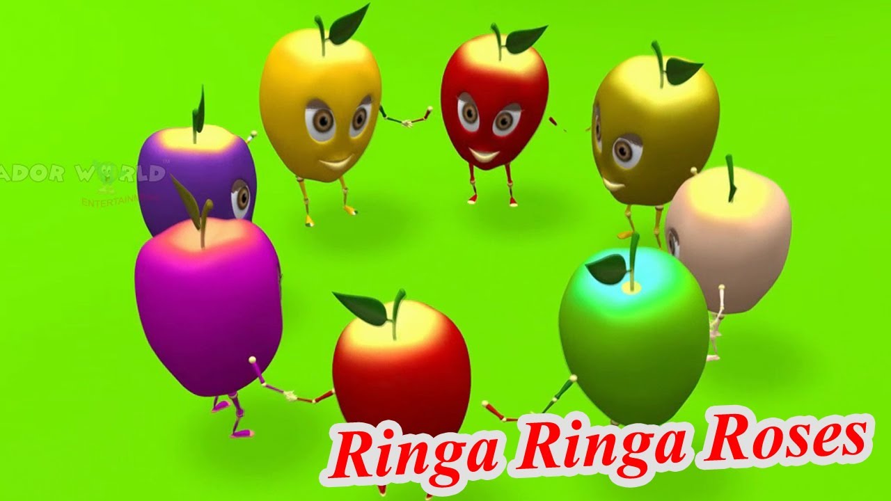 Ringa Ringa Roses 3D Nursery Rhyme with Lyrics For Kids - YouTube