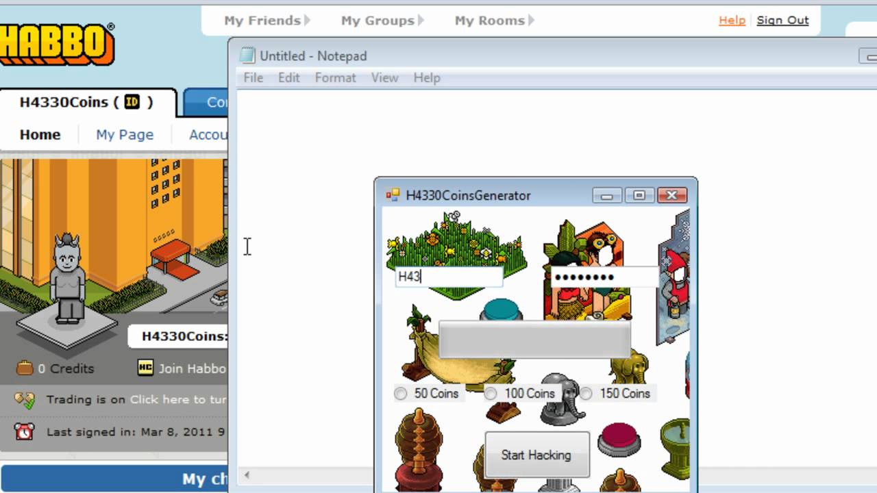 Habbo Coins Generator March 2011 - YouTube