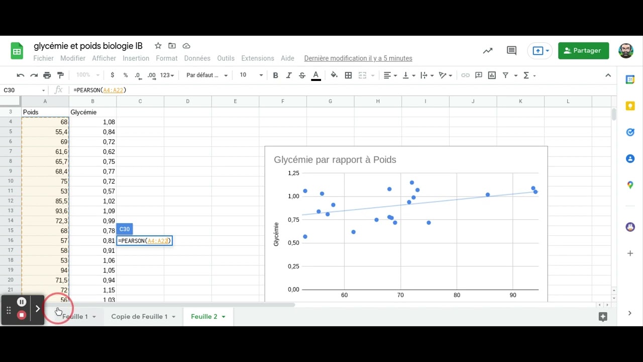 Calcul du coefficient de Pearson et le test des hypothèses - YouTube