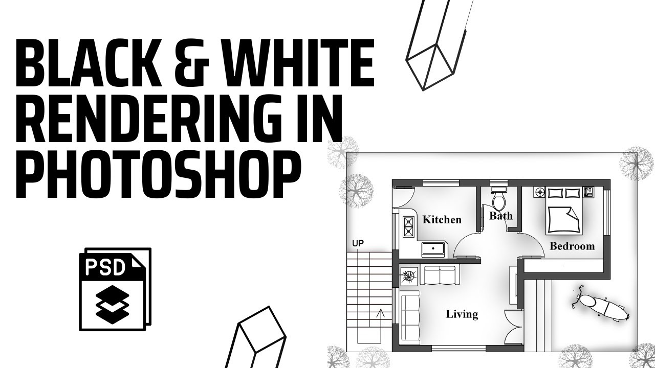 Black and White rendering in #photoshop - YouTube