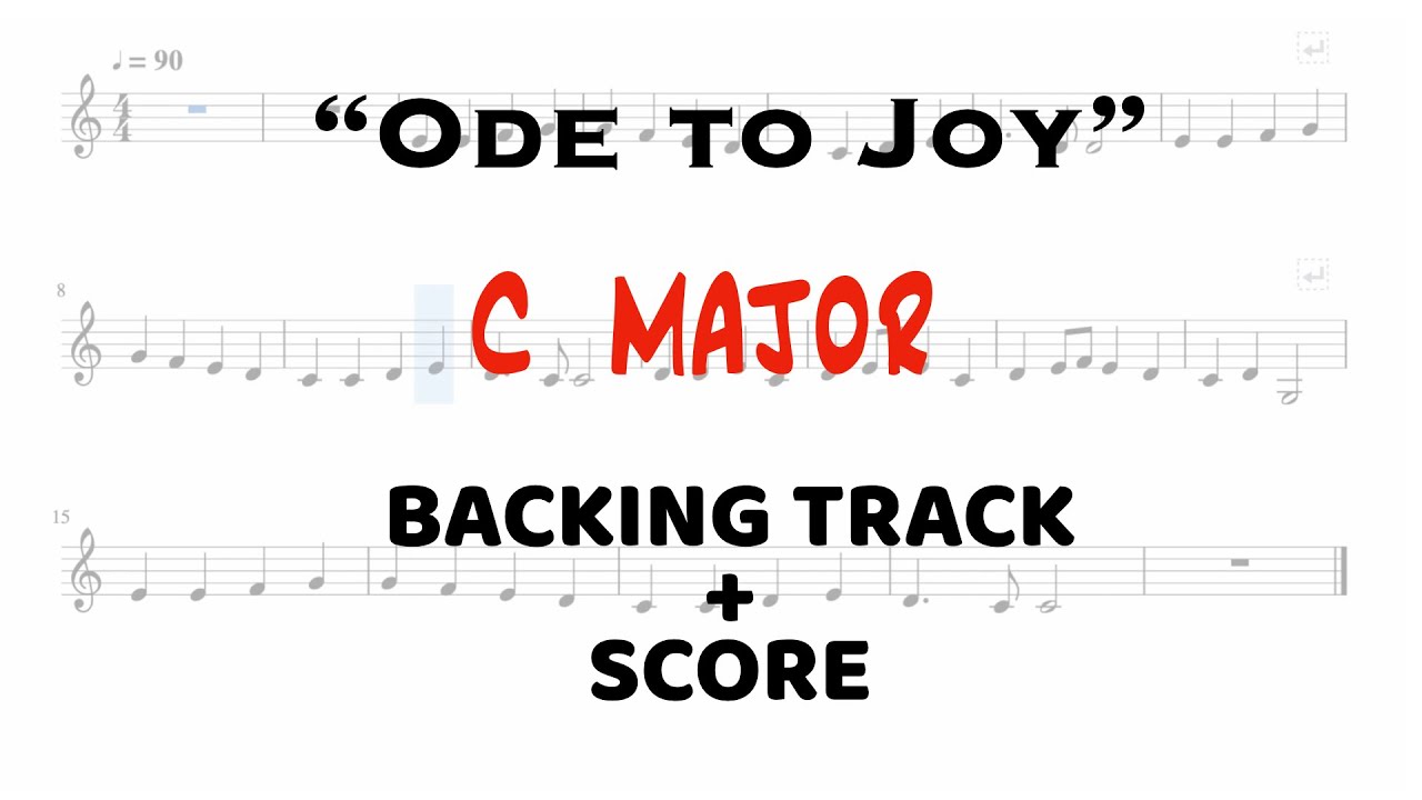 "Ode To Joy" - C MAJOR - BACKING TRACK - 60+90 bpm practice - YouTube