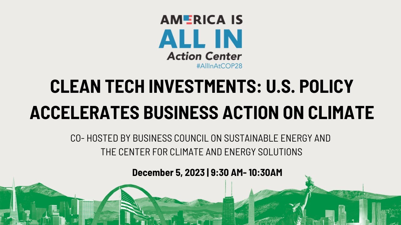 Clean Tech Investments: U.S. Policy Accelerates Business Action on ...