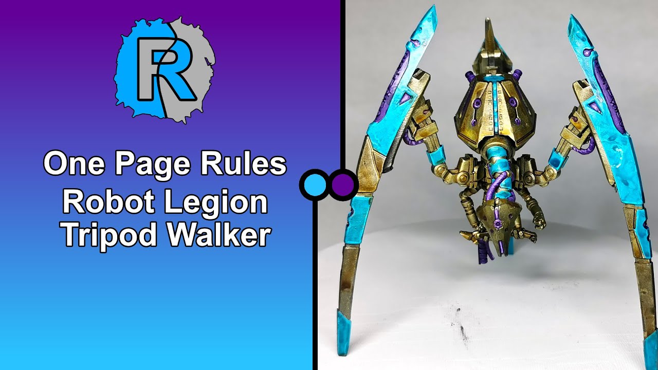 Robot Legion - Tripod Walker - One Page Rules, 3D Printed Army - YouTube