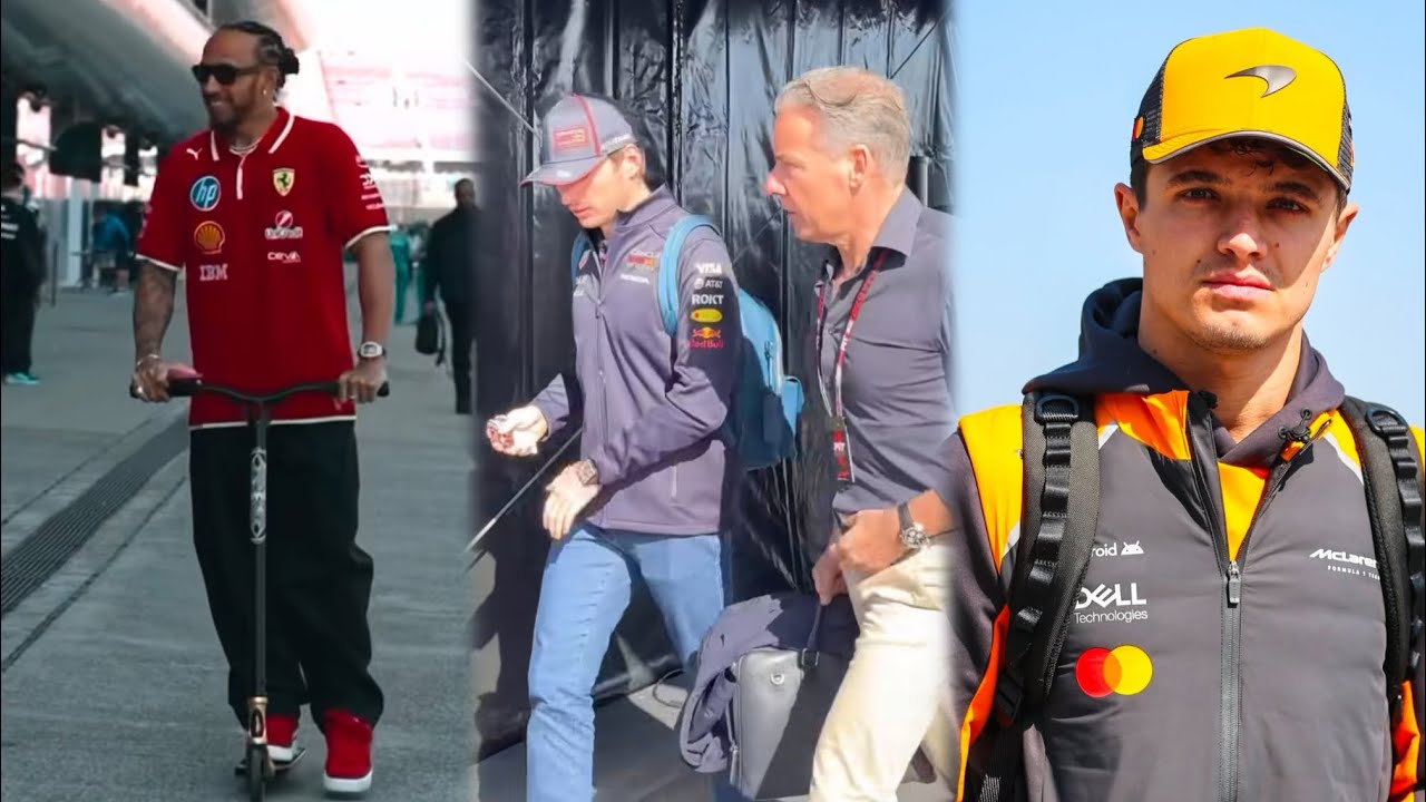 Lewis Hamilton again arrives on a scooter | Verstappen enters with his ...