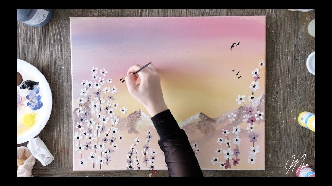 Spring Sunrise - Art Tutorial - YouTube