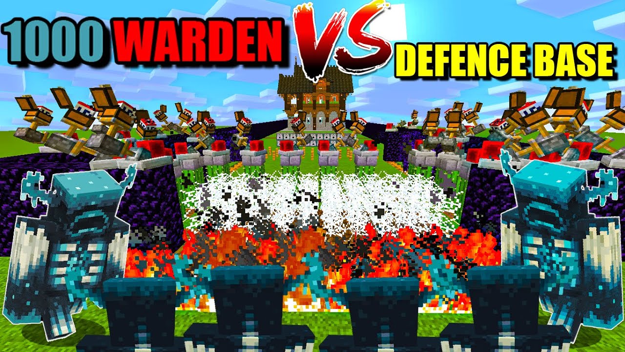 1000 WARDEN VS WORLD BEST DEFENCE BASE || MINECRAFT ||| 😱😱 - YouTube