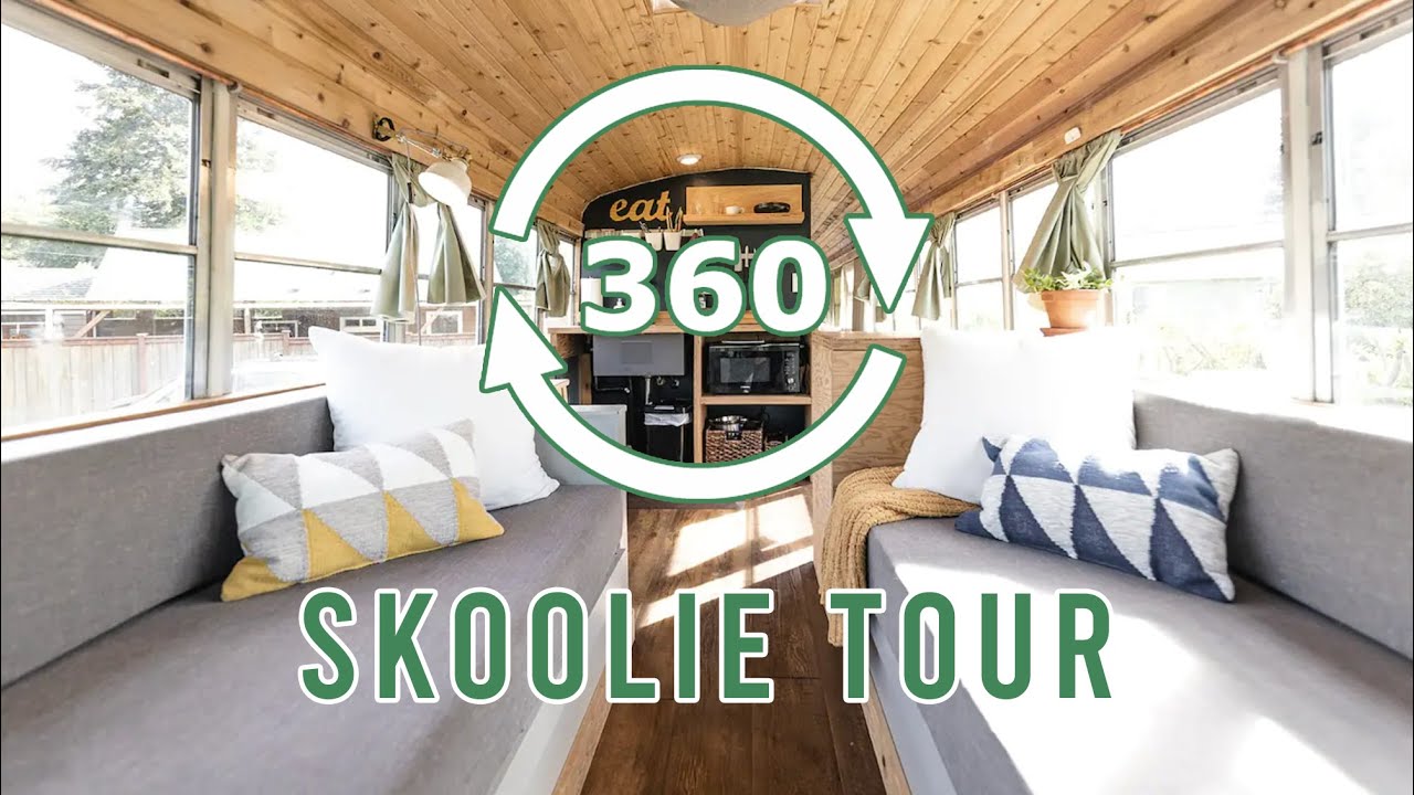 VR School Bus to Tiny Home Conversion Tour - YouTube