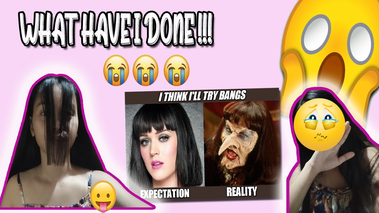 Cutting my own BANGS (FAIL OR NAH?) - YouTube