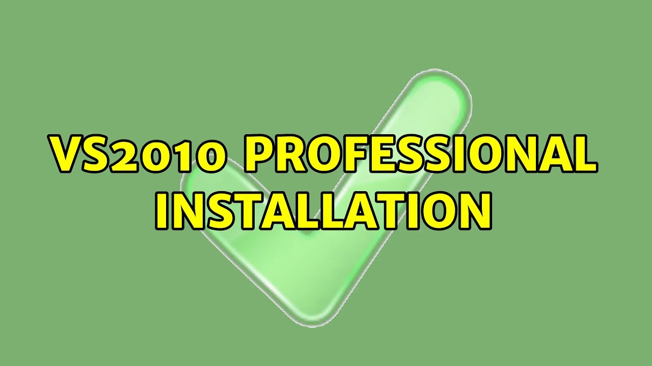 Vs2010 Professional Installation Youtube