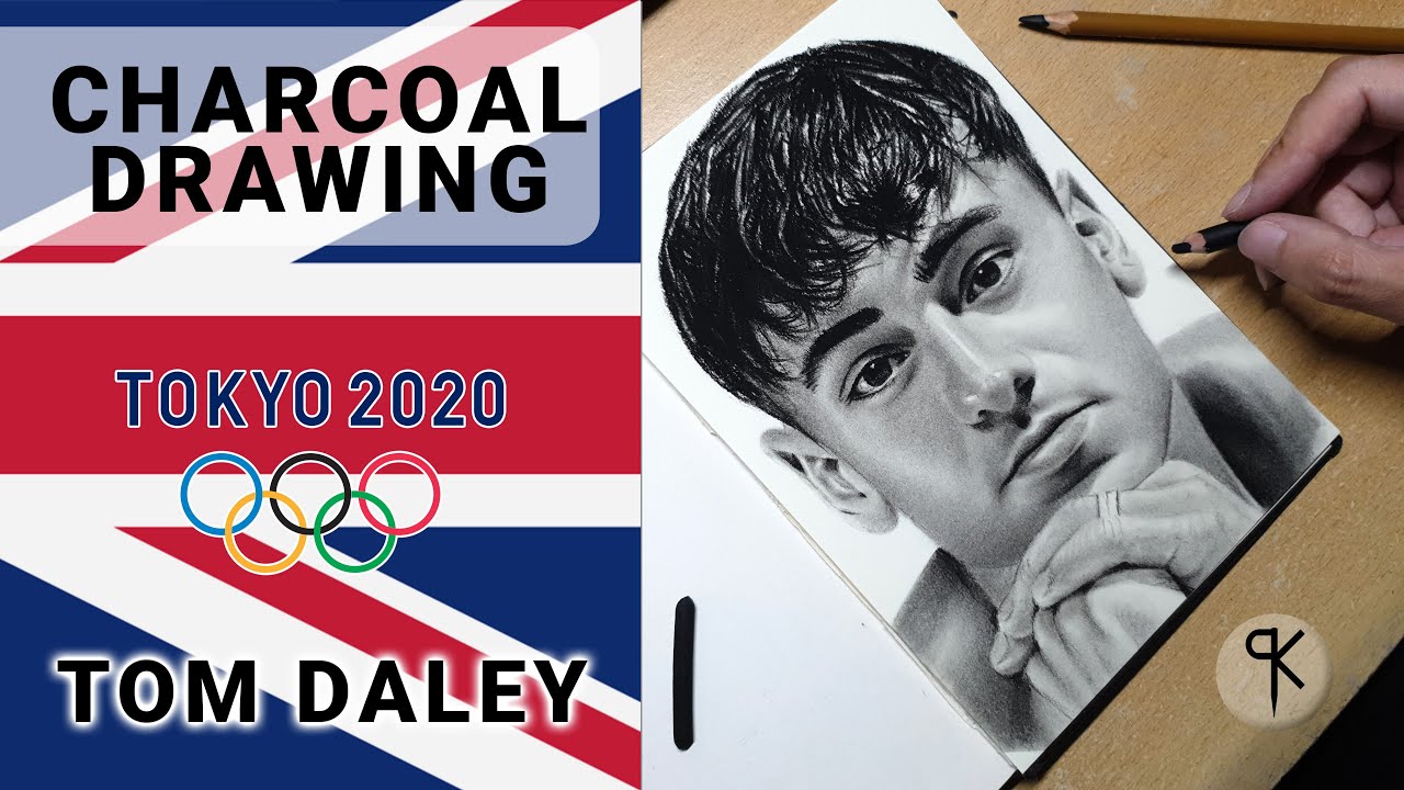 Drawing Tom Daley (Tokyo Olympic 2020 Gold Medallist) - YouTube