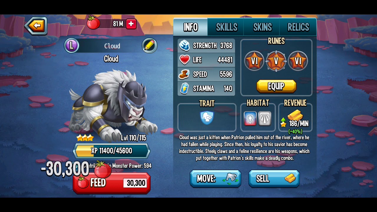 Monster legends : Cloud level 3 - YouTube