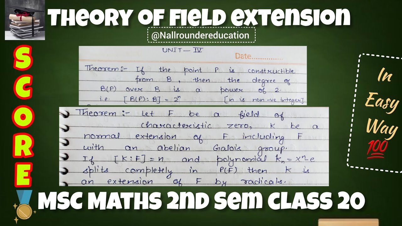 Unit-IV Theory of field extension(lect-20) #msc_maths ...
