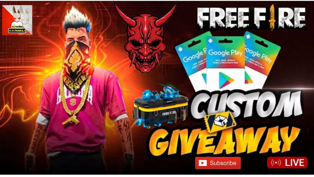 FREE FIRE LIVE GIVEAWAY CUSTOM ROOM FF LIVE REDEEM CODE GIVEAWAY TEAM ...
