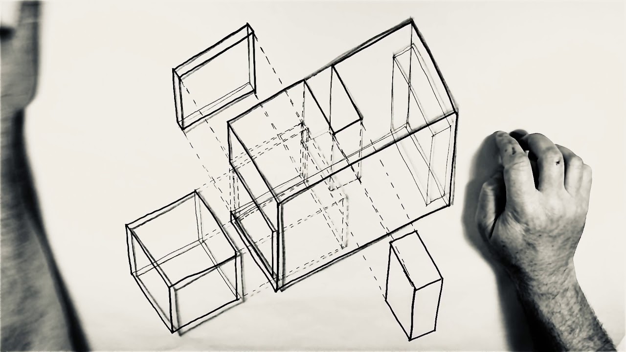 21 How to Draw an Exploded Axonometric of a Compound Wire Frame Box ...