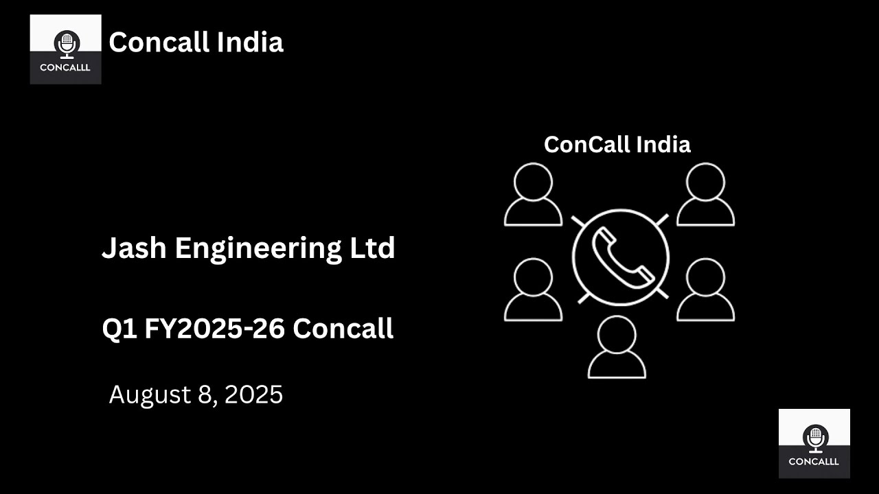 Jash Engineering Ltd Q1 FY 2025-26 Concall - YouTube