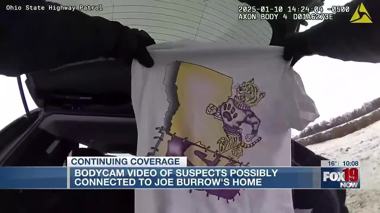 Body cam video of suspects possibly connected to Joe Burrow's home ...