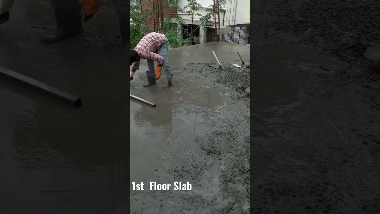 1st floor slab completed - YouTube