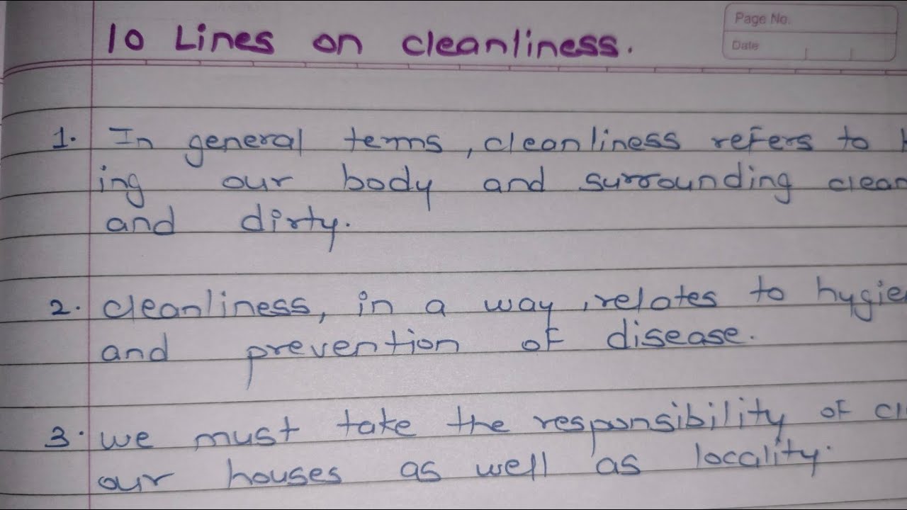 10 Lines On Cleanliness Essay Writing 📝📝 Youtube